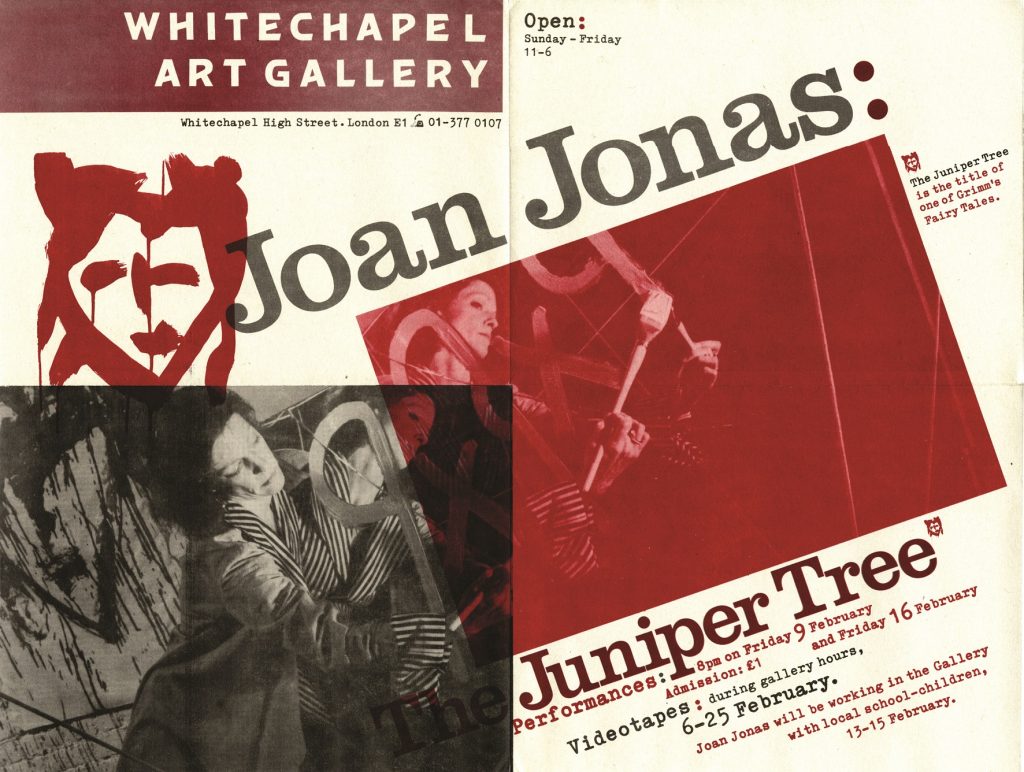 Joan Jonas: The Juniper Tree 1979 Poster Courtesy Whitechapel Gallery ...